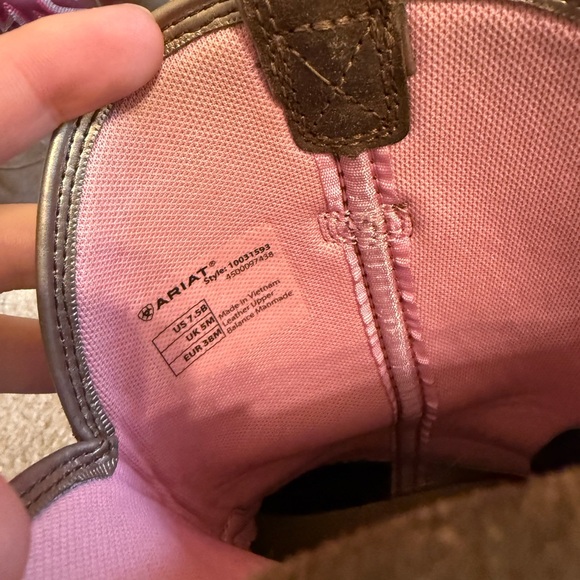 Ariat | Shoes | Ariat Pink And Brown Western Boots | Poshmark